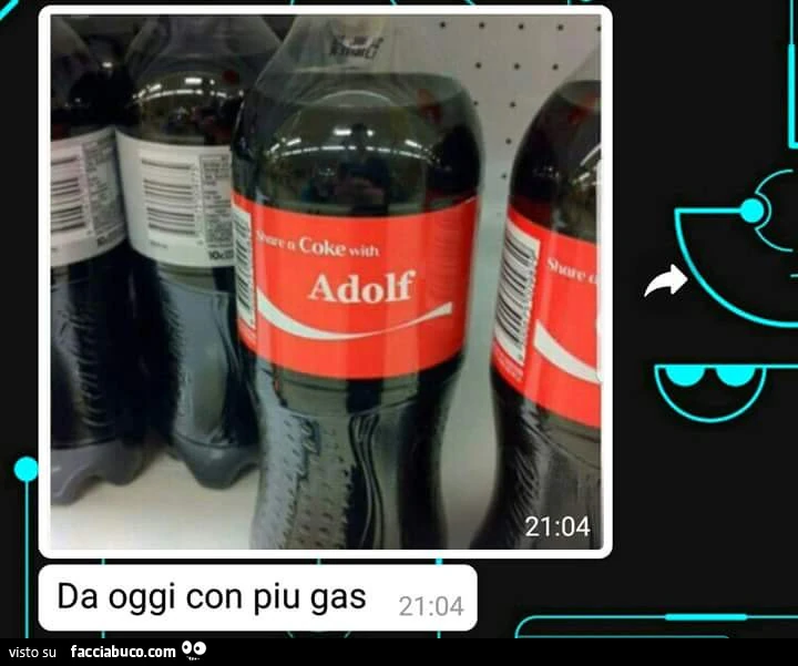 Coca Cola Adolf. Da oggi con più gas - Facciabuco.com
