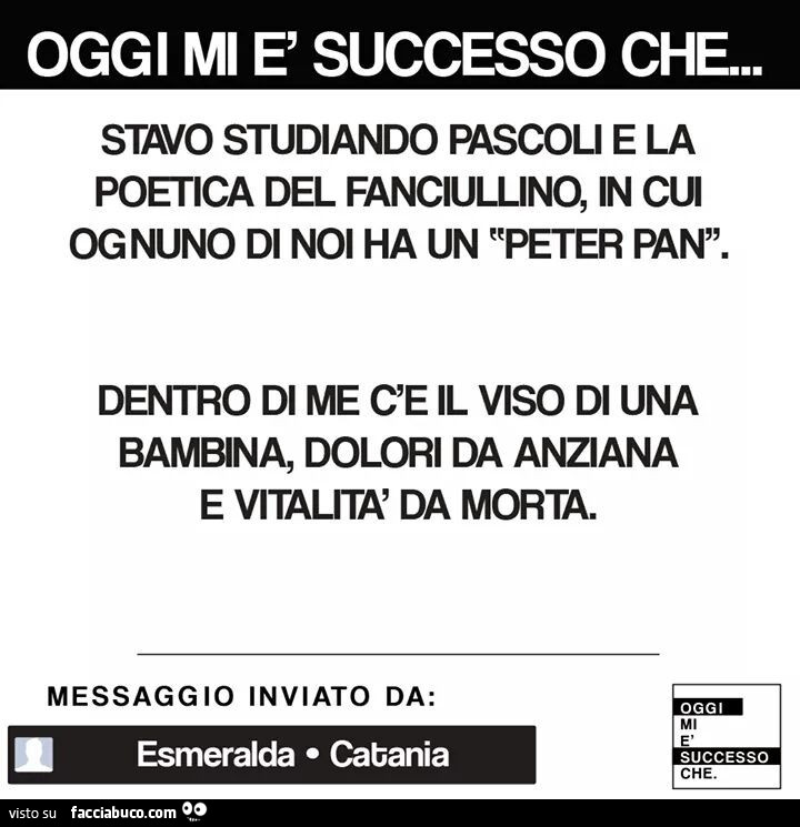 Oggi mi è successo che… stavo studiando Pascoli e la poetica del ...