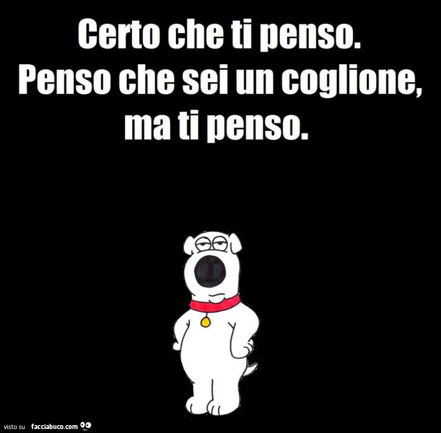 Certo che ti penso. Penso che sei un coglione, ma ti penso - Facciabuco.com